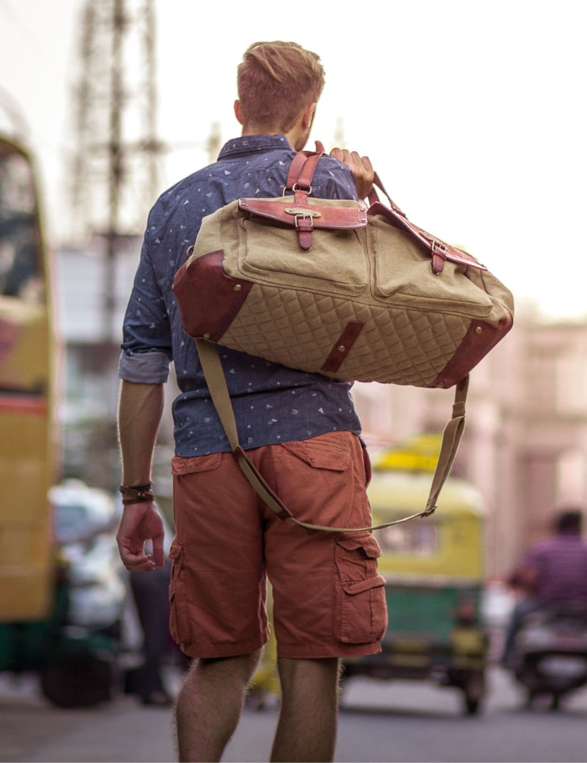 Casual weekender made of canvas, stylish, distinctive & handmade