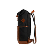 16" laptop tech backpack Arthur, canvas leather, roll top, DRAKENSBERG