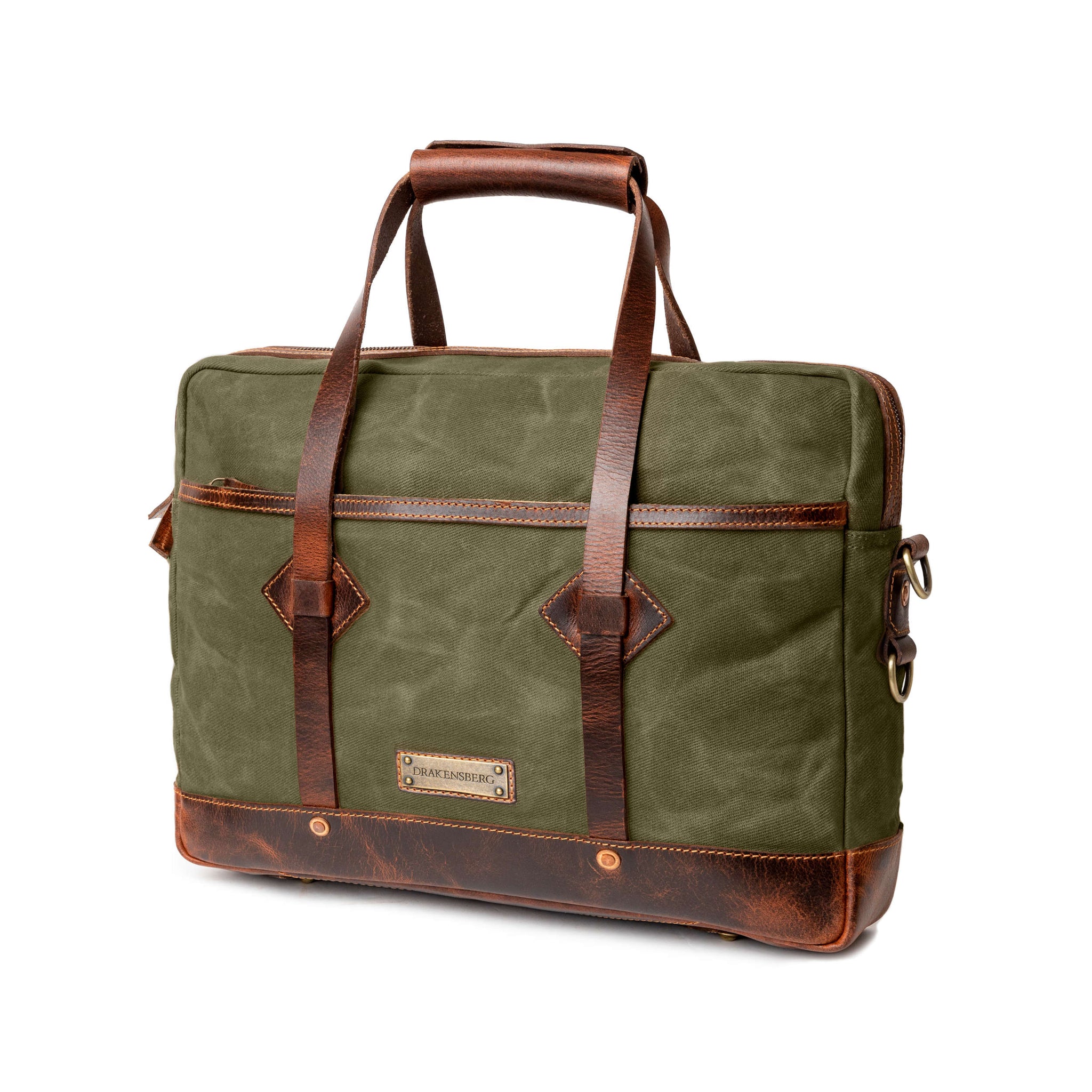 Wax canvas laptop briefcase »Noah« water-repellent | DRAKENSBERG