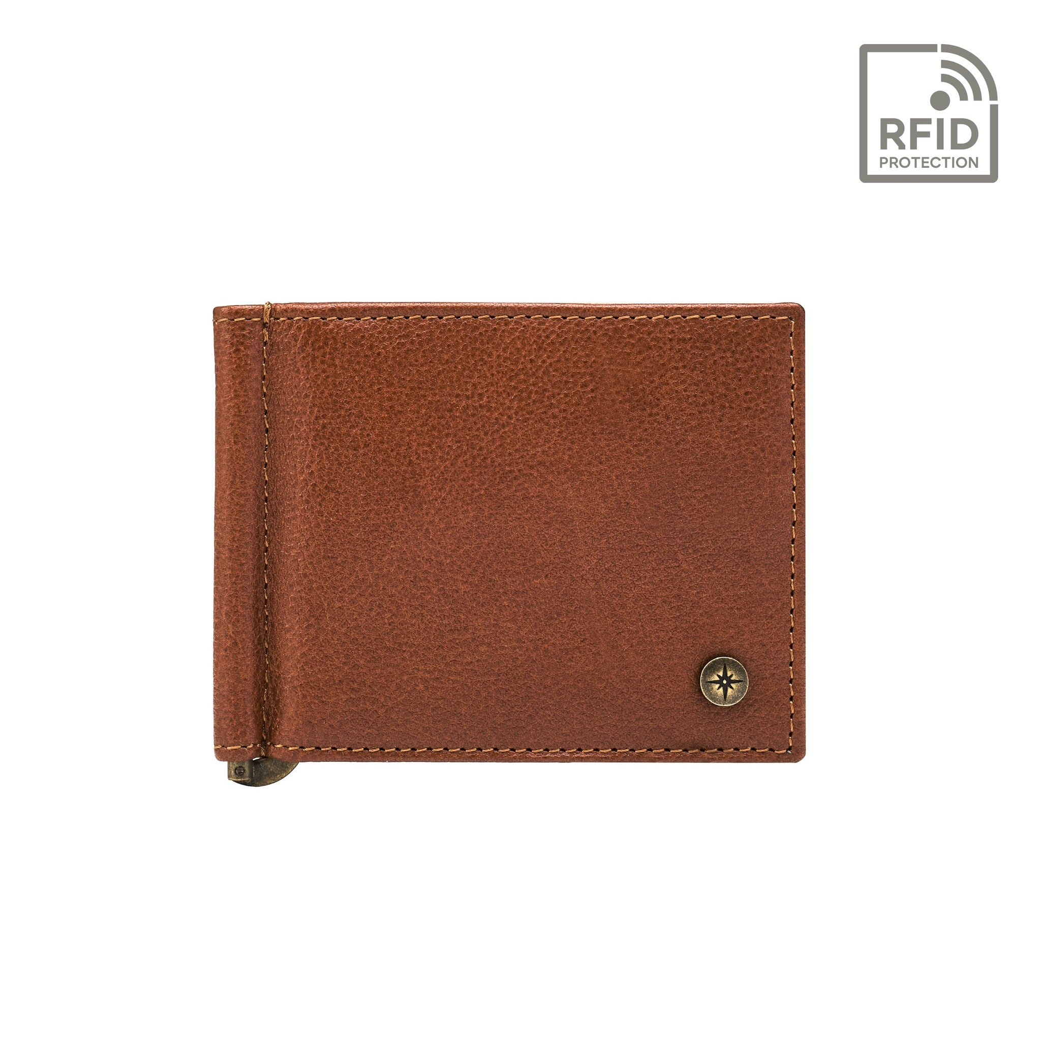 Leather wallet »Lorenzo« with money clip, RFID-safe