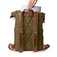 17" laptop tech backpack »Arthur« canvas & leather | DRAKENSBERG