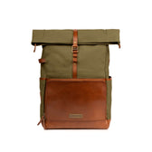 17" laptop tech backpack »Arthur« canvas & leather | DRAKENSBERG